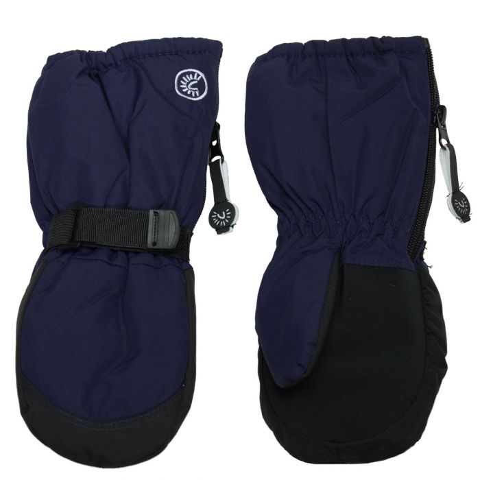 Long Cuff Waterproof Mittens with Clip - Navy – Cheeky Monkey